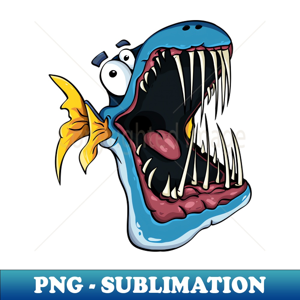 Scary Fish - PNG Transparent Sublimation Design - Capture Im - Inspire ...