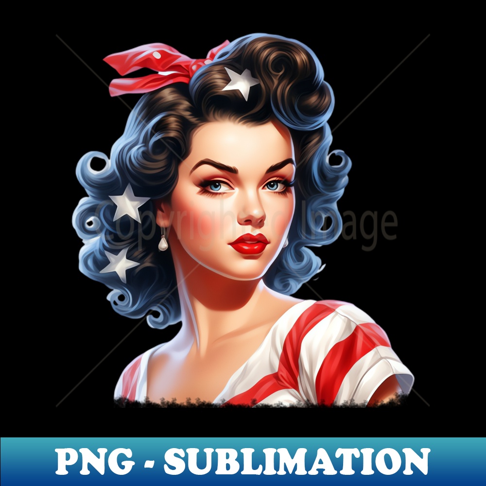 American Pin Up Woman 5 - Aesthetic Sublimation Digital File | Inspire ...