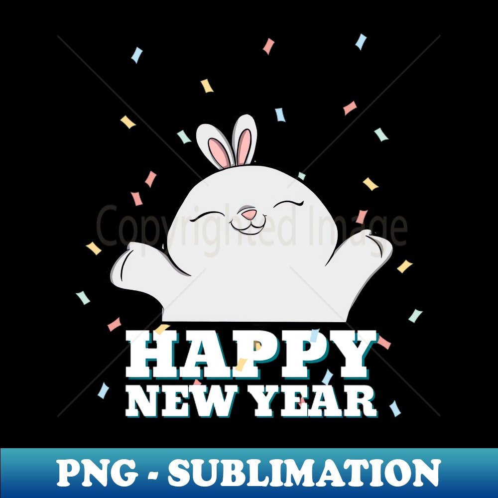 Happy New Year Bunny - PNG Transparent Digital Download File | Inspire ...