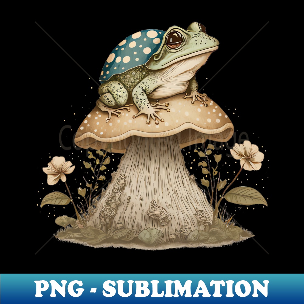 Cottagecore aesthetic frog on Mushroom - Decorative Sublimat - Inspire ...