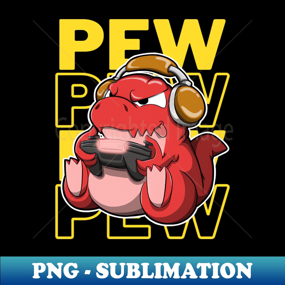 Pew Pew Gaming Red Tyrannosaurus Rex - Stylish Sublimation D | Inspire ...
