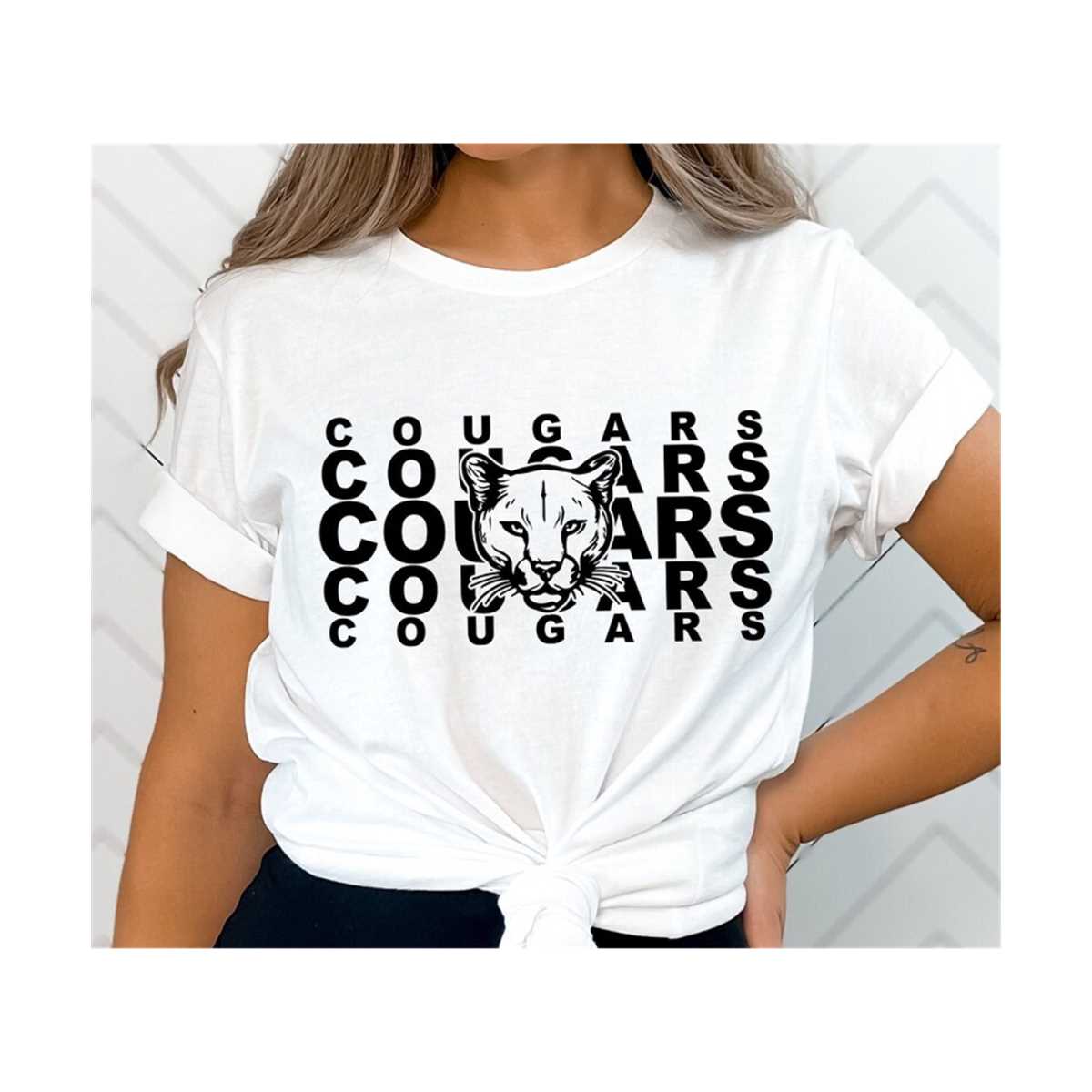 Cougars SVG PNG, Cougars Face svg, Stacked Cougars svg, Coug - Inspire Uplift