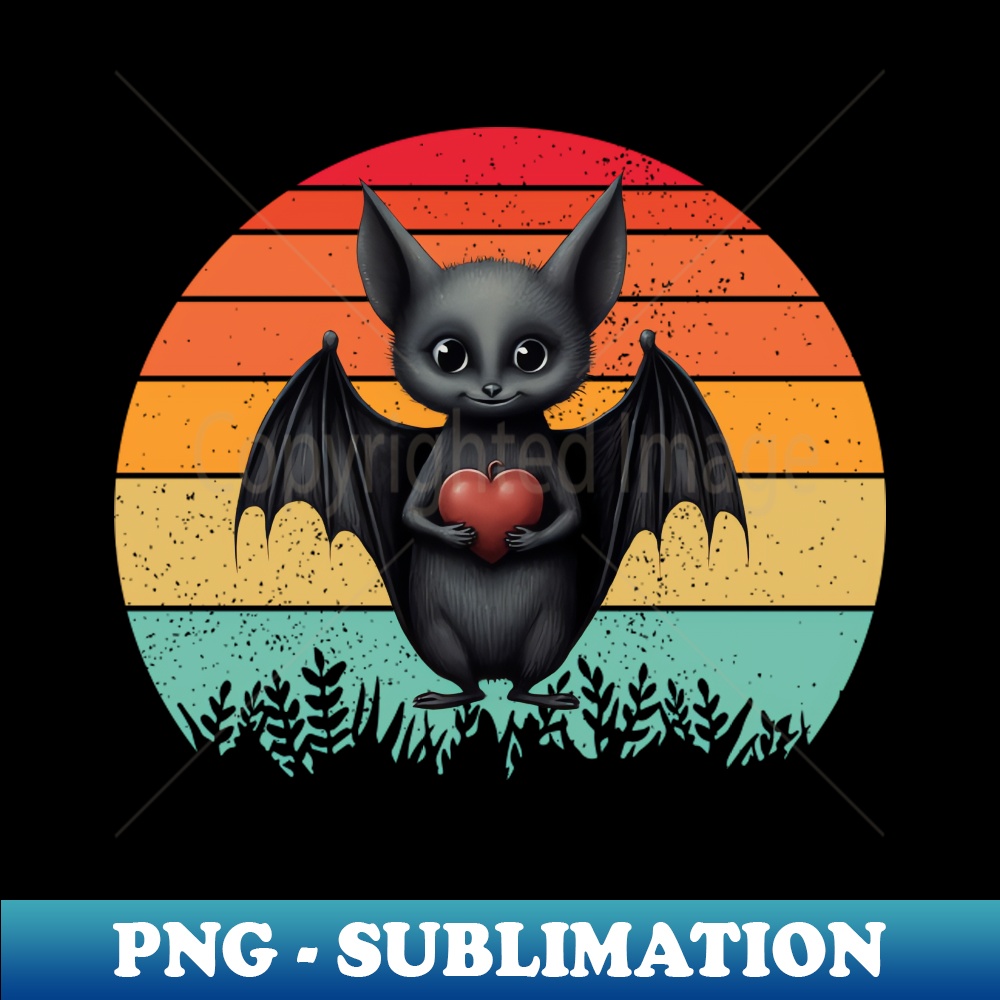 Cute Bat With Heart - Digital Sublimation Download File - Bo | Inspire ...