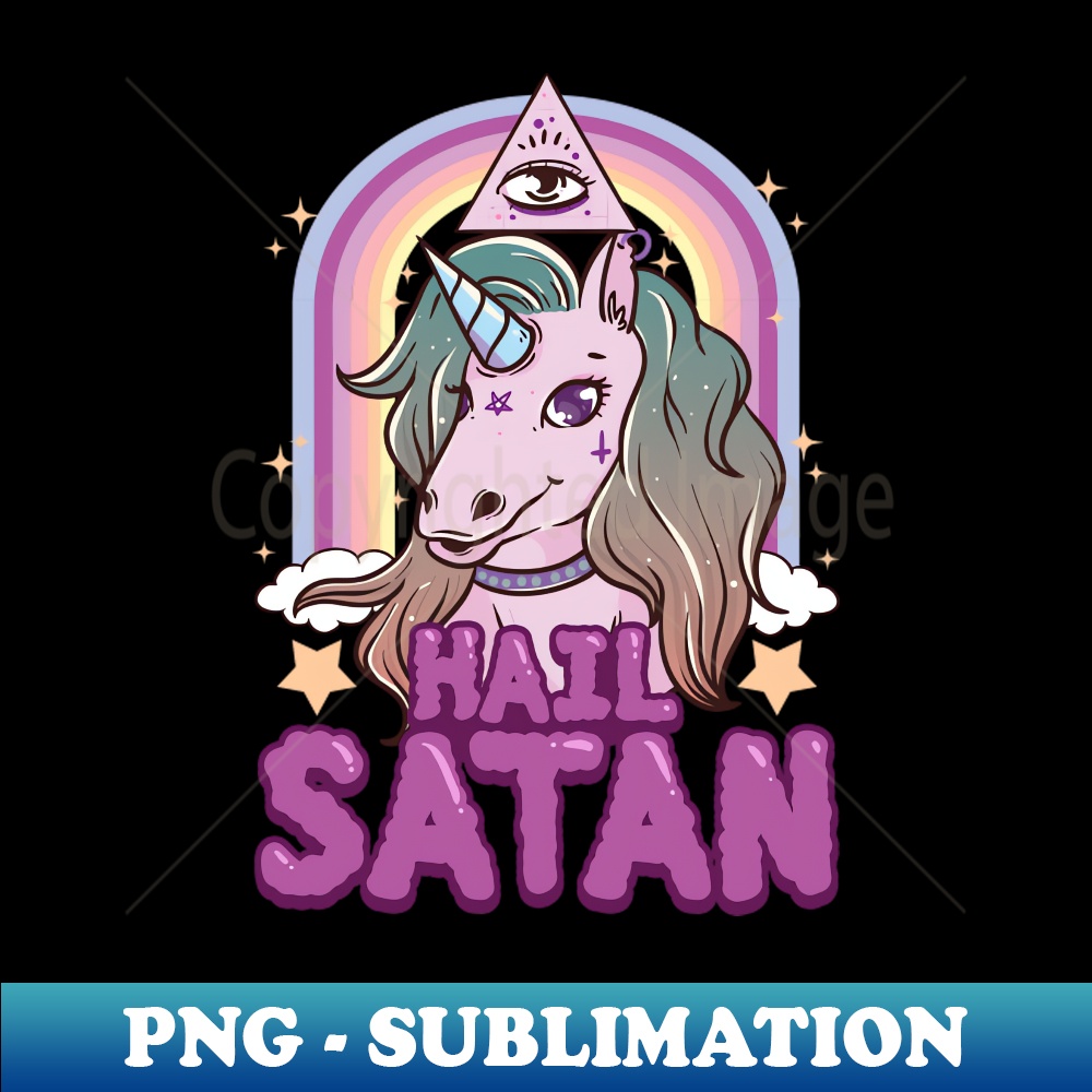 Funny Hail Satan Unicorn Rainbow Satanic Pun - Creative Subl | Inspire ...