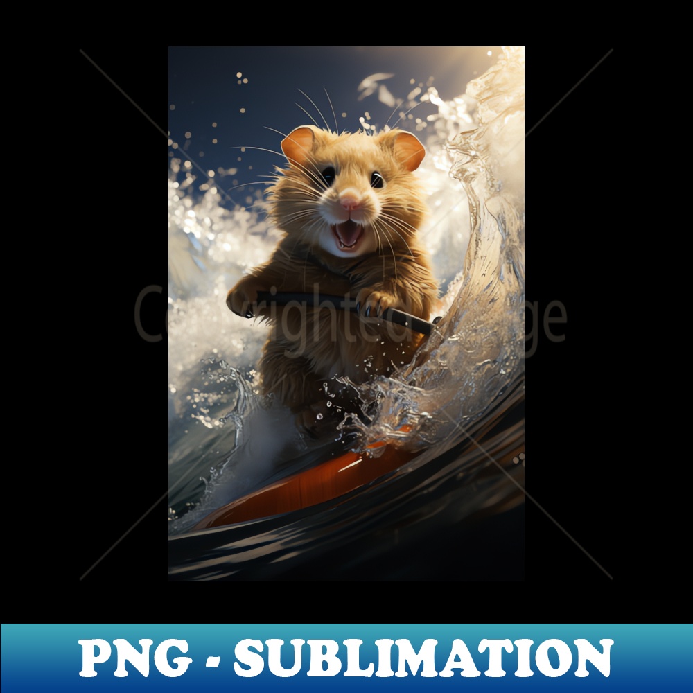 Hamster Surfing a Massive Pipe Wave - Premium Sublimation Di | Inspire ...