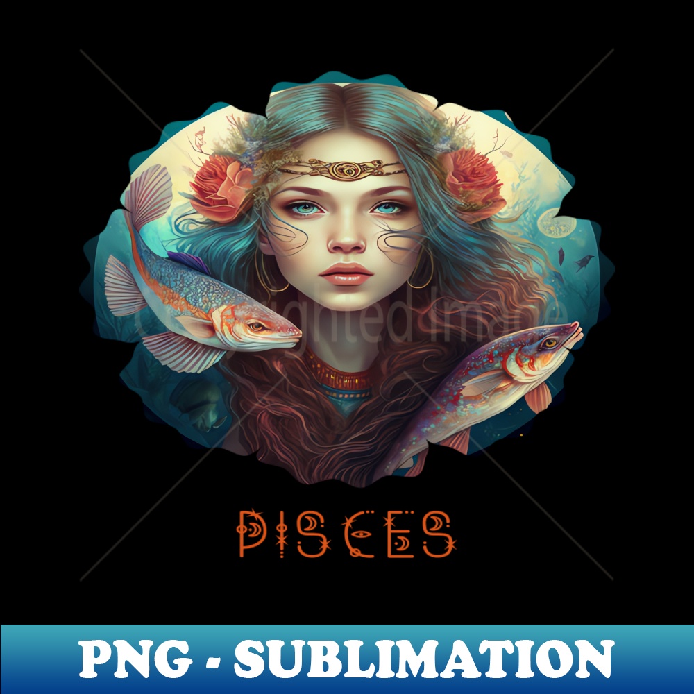 Pisces Water Sign Zodiac Goddess - Instant Sublimation Digit | Inspire ...