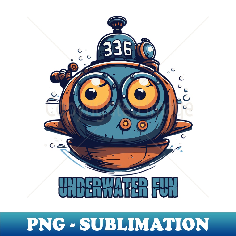 Cartoon Submarine and Underwater Fun - High-Resolution PNG S - Inspire ...