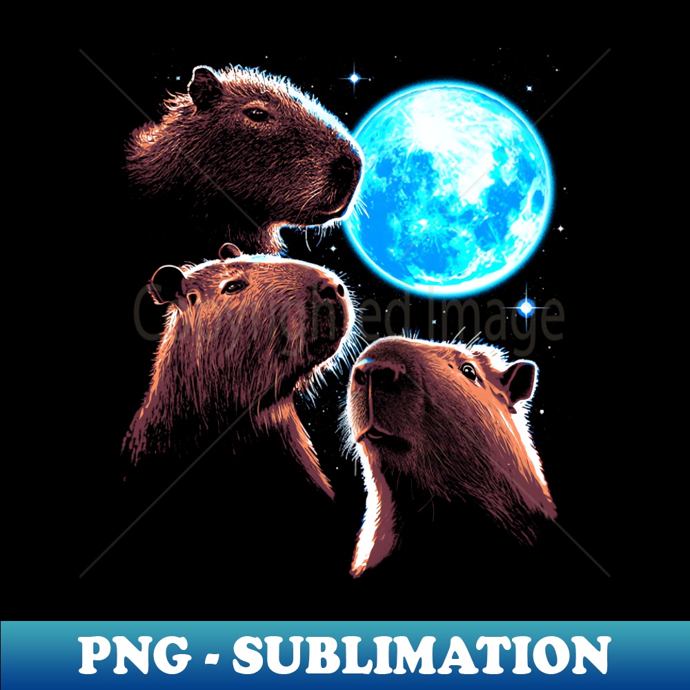 Three Capybara Moon Funny Capybara Meme Mystical Capybara - | Inspire ...