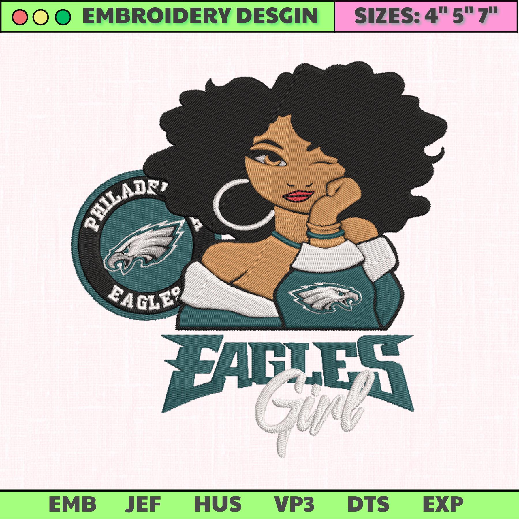 NFL Philadelphia Eagles Girls Embroidery Design, NFL Footbal | Inspire ...