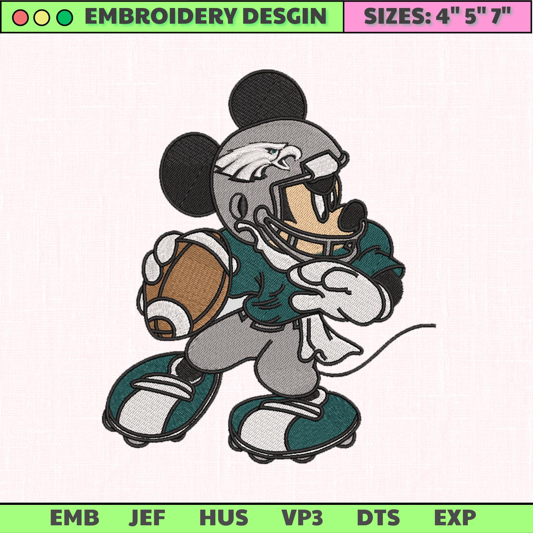 NFL Philadelphia Eagles Mickey Embroidery Design, NFL Footba | Inspire ...