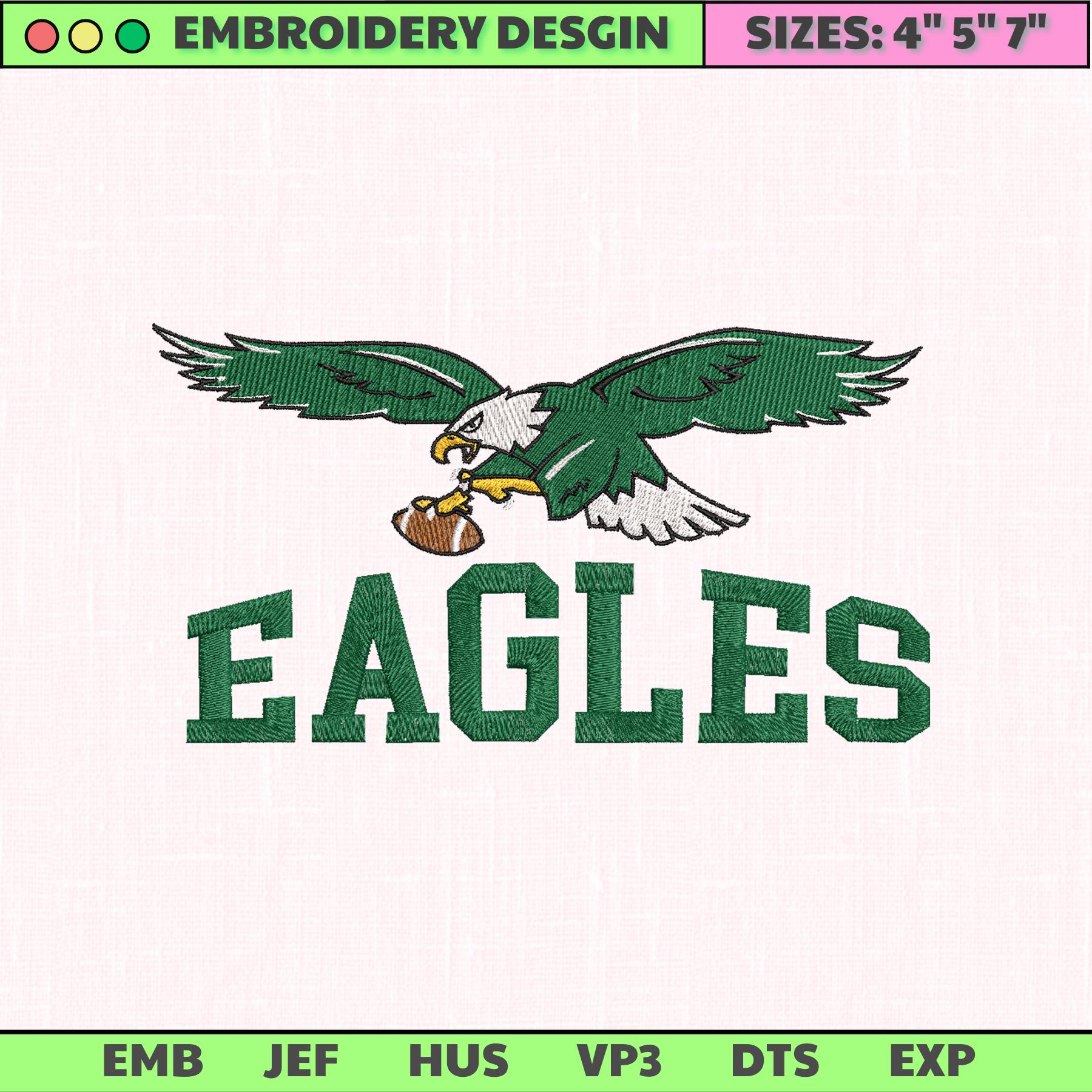 NFL Philadelphia Eagles Embroidery Design, NFL Football Logo | Inspire Uplift