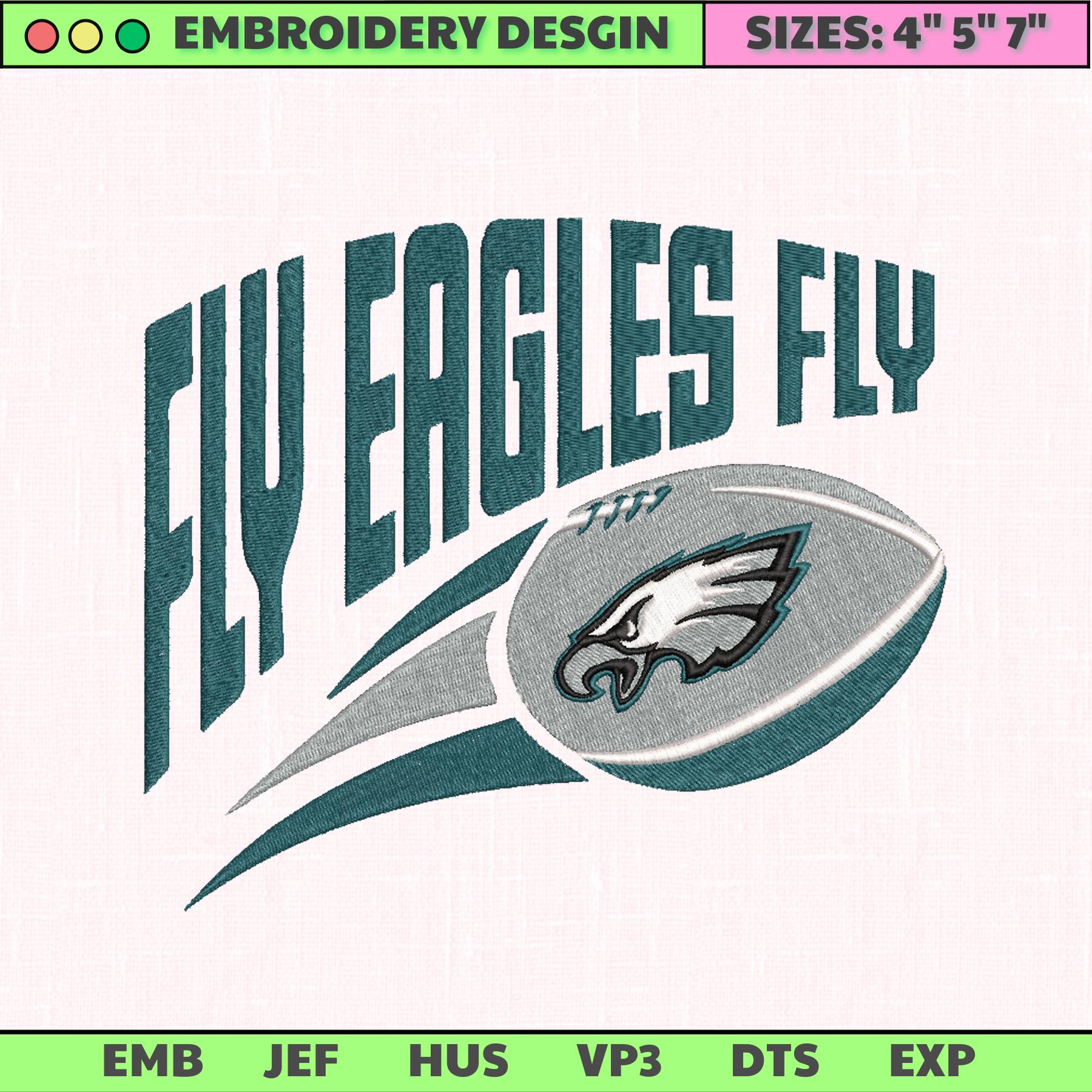 Fly Eagle Fly Embroidery Design, NFL Philadelphia Eagles Foo | Inspire ...