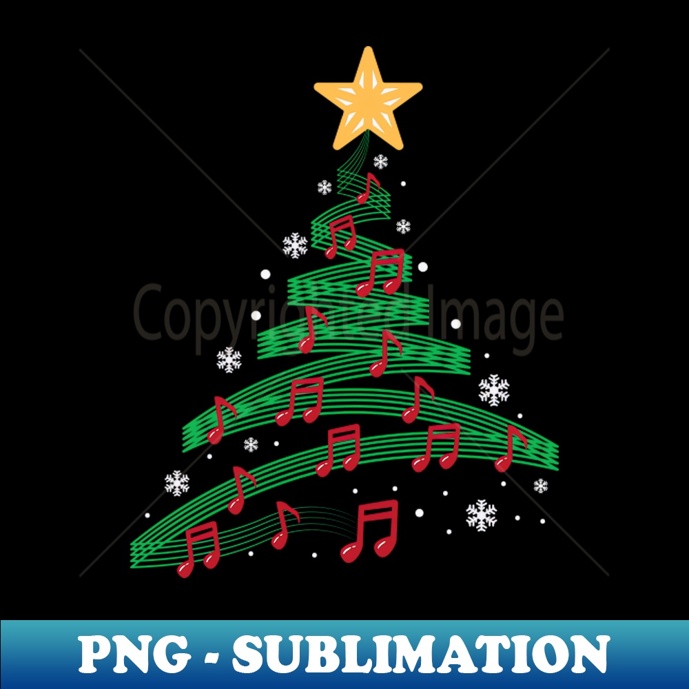 Music Notes Christmas Tree - Decorative Sublimation PNG File | Inspire ...