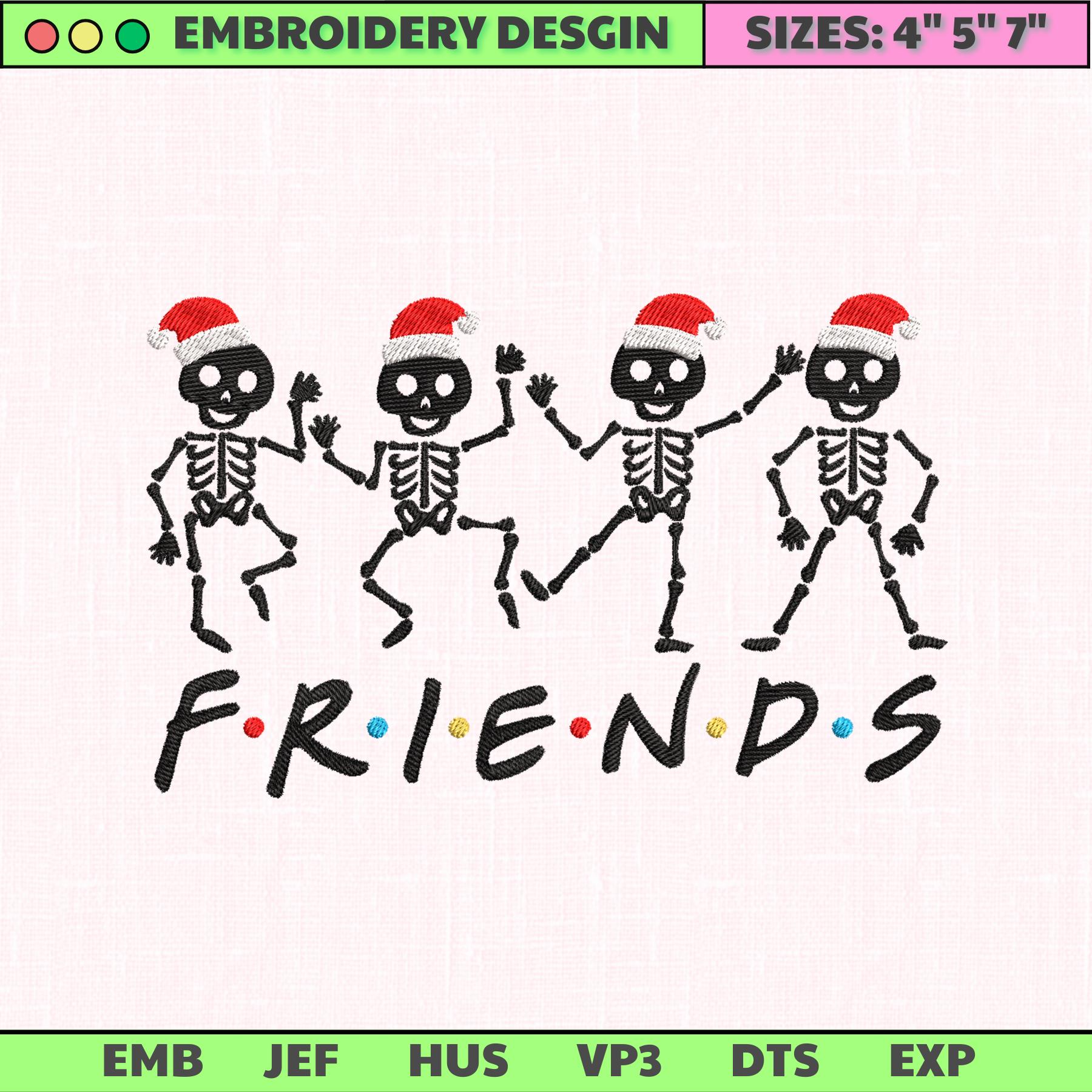 Skeleton Friend Embroidery Designs, Christmas Embroidery Des | Inspire ...