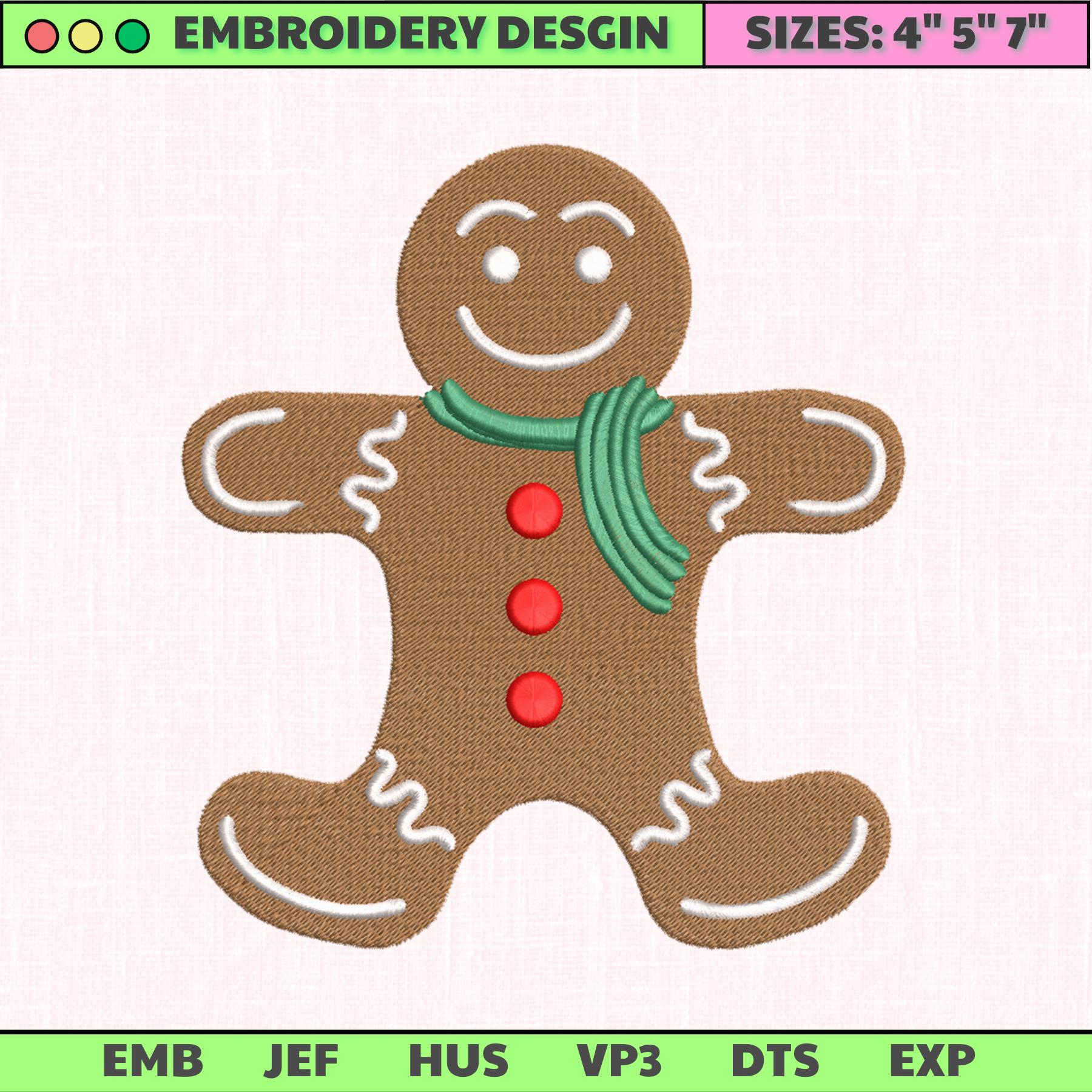 Gingerbread Embroidery Designs, Christmas Embroidery Designs - Inspire ...