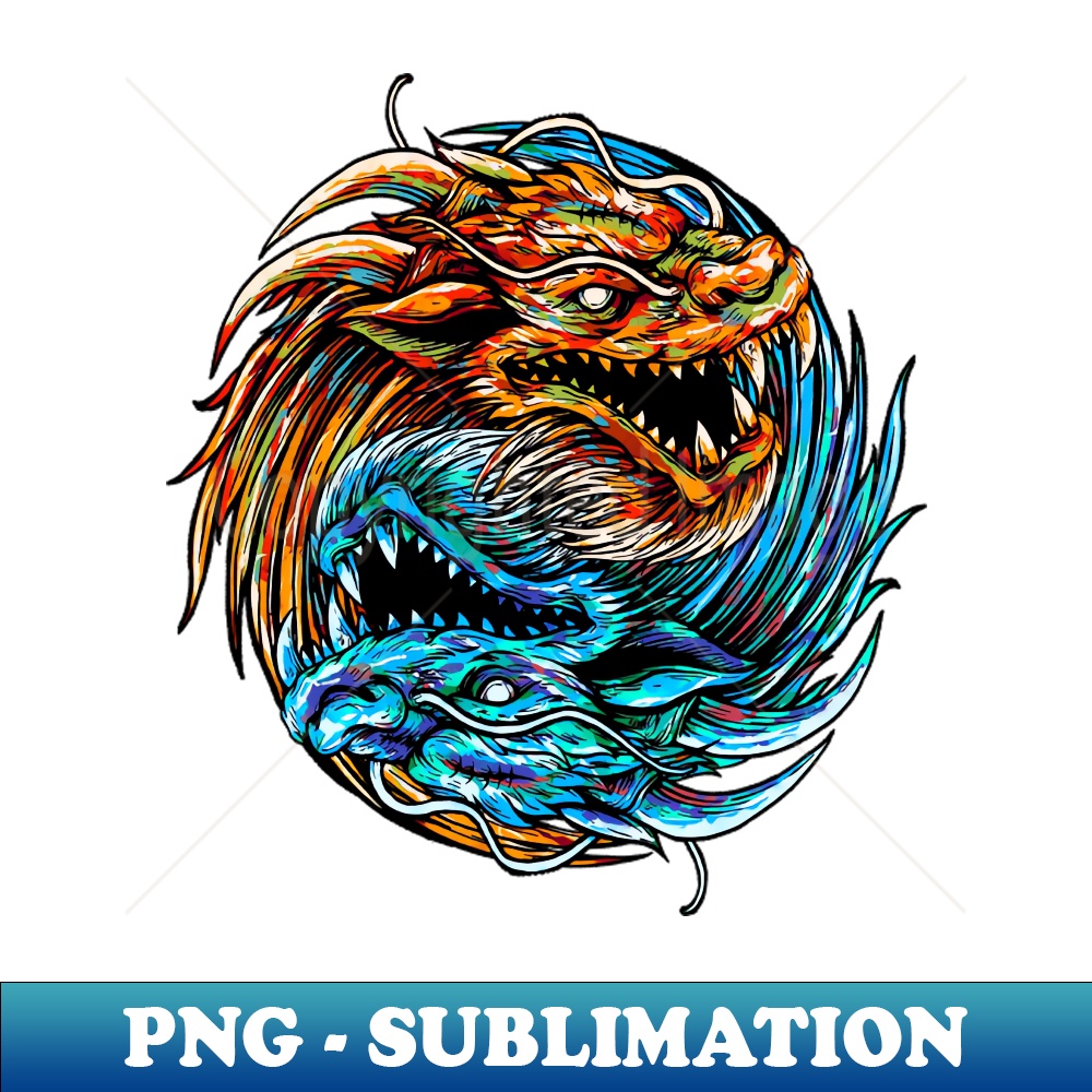 Dragon Yin Yang energy - PNG Transparent Sublimation Design | Inspire ...