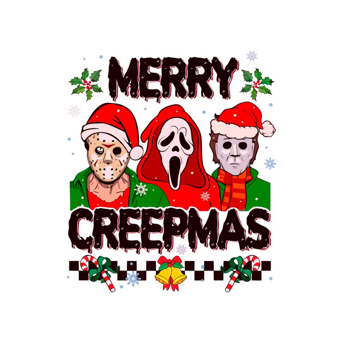 Horror Characters Merry Creepmas SVG Digital Cricut File | Inspire Uplift
