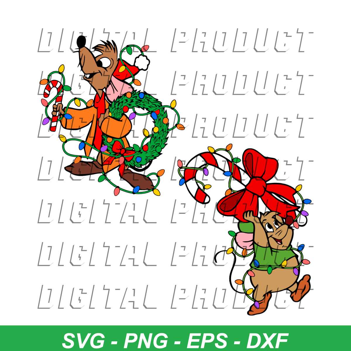 Disney Jaq And Gus Gus Christmas SVG Graphic Design File - Inspire Uplift