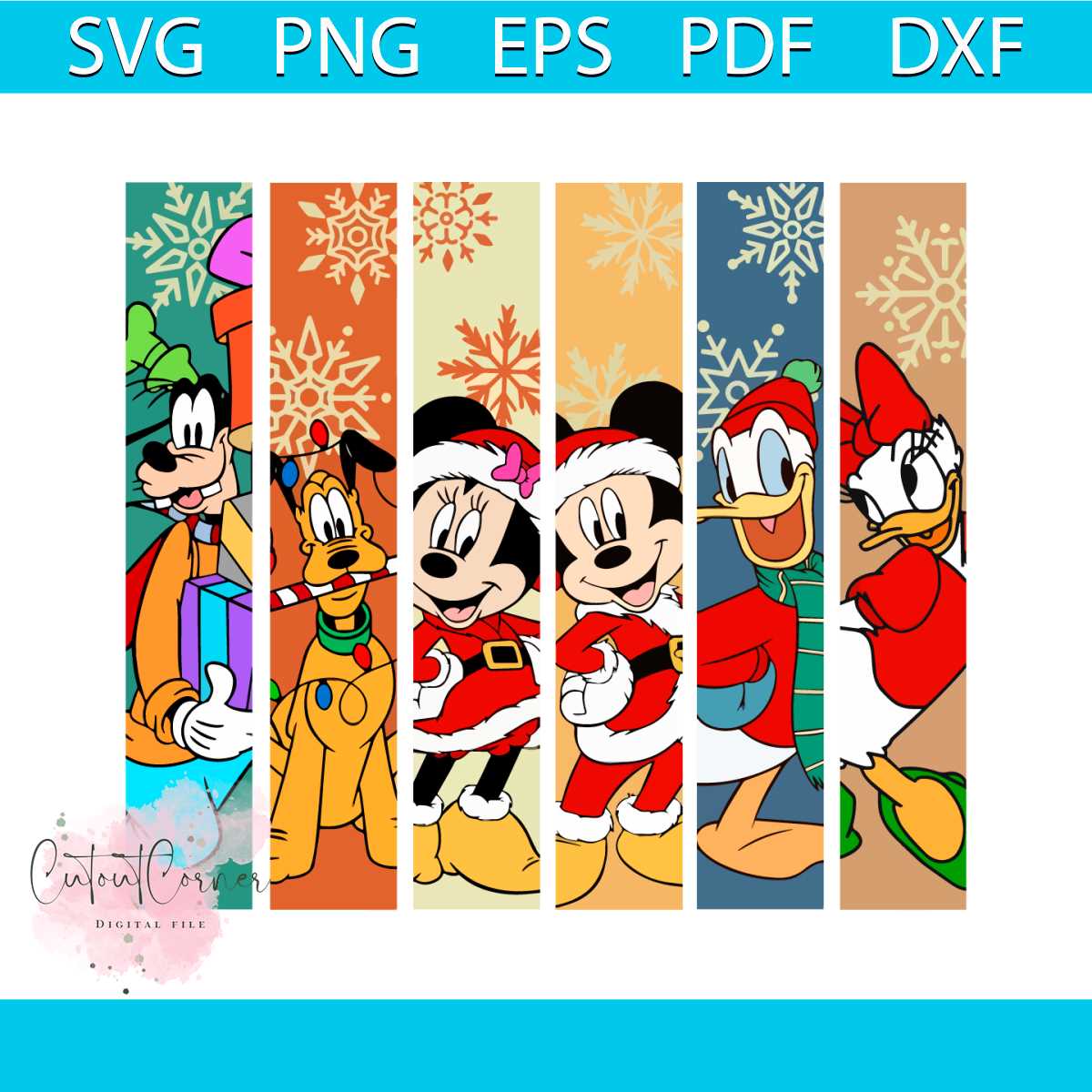 Mickey And Friends Christmas Santa Vibe SVG Digital Files | Inspire Uplift