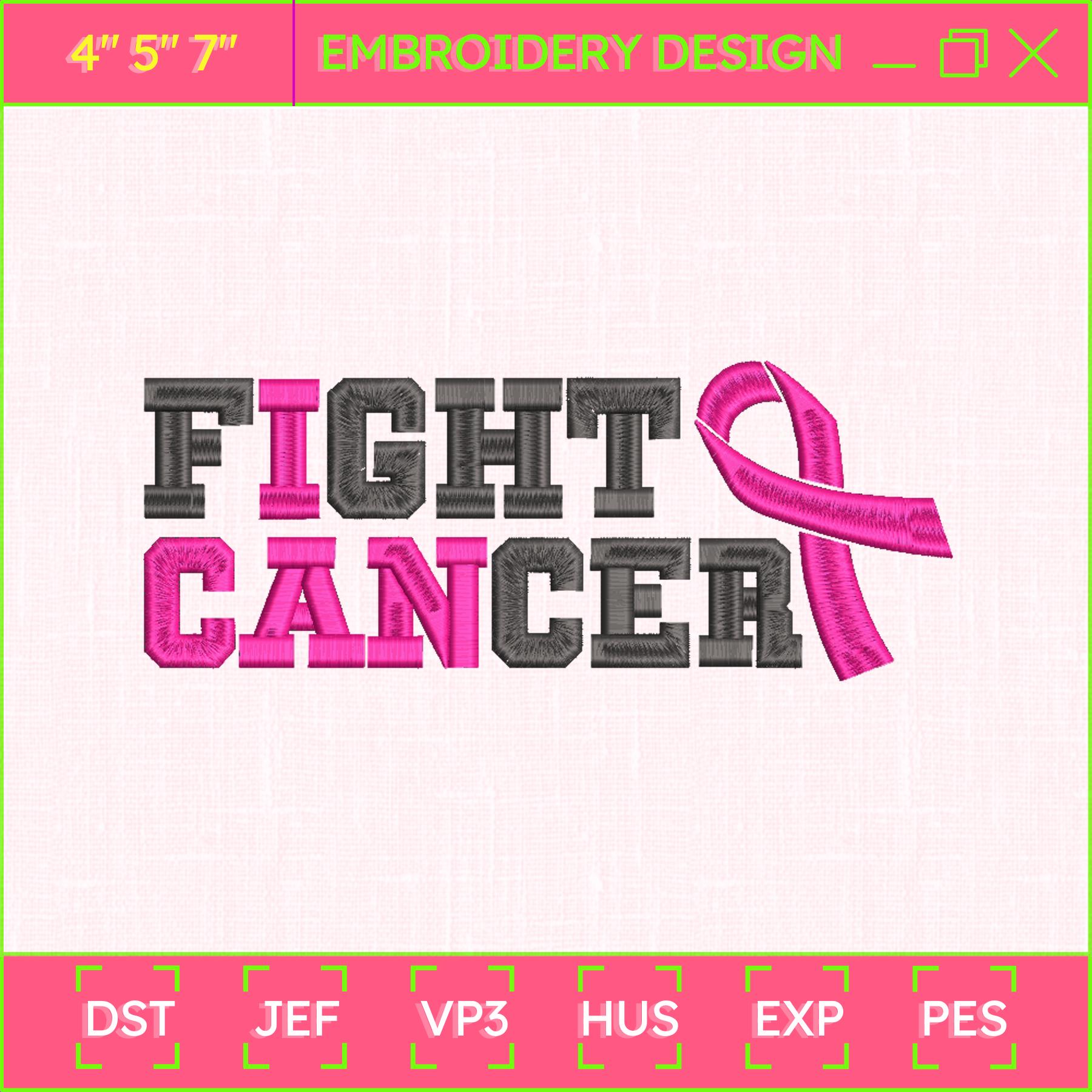 Fight Cancer Embroidery Designs, Breast Cancer Embroidery De | Inspire ...