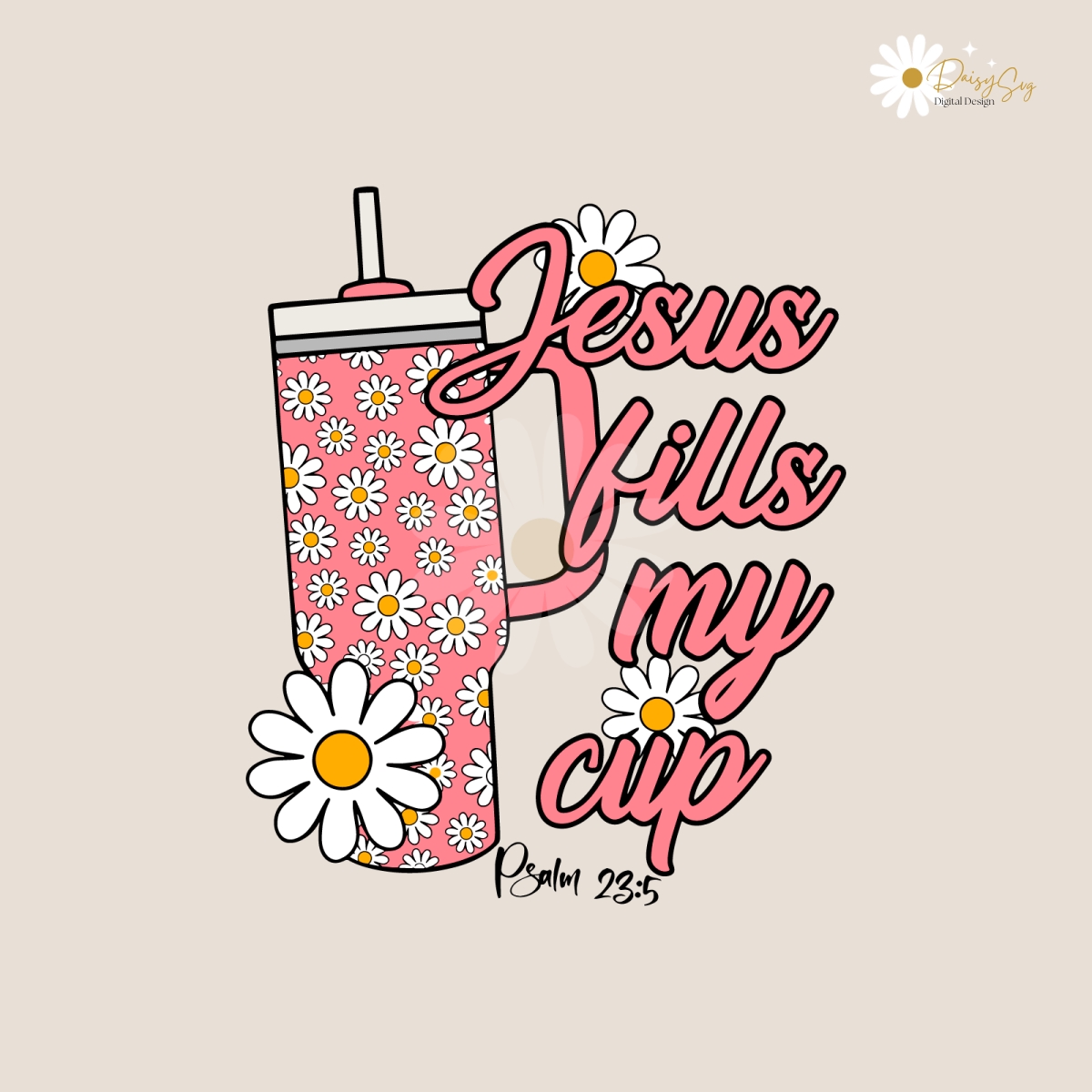 Groovy Jesus Fills My Cup SVG Cutting Digital File - Inspire Uplift