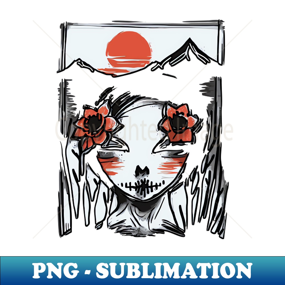japanese horror geisha and a red sun - Exclusive Sublimation | Inspire ...