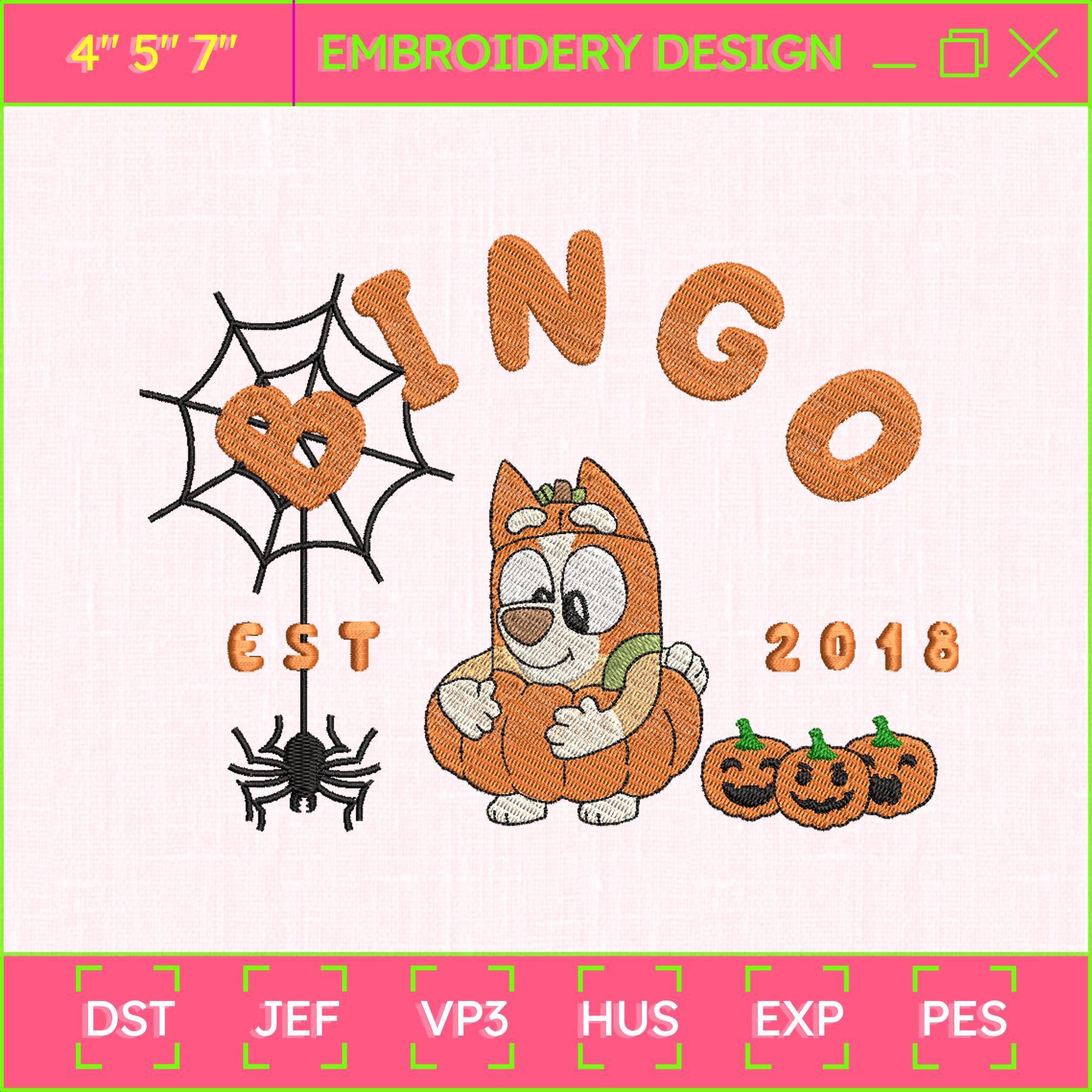 Cartoon Blue Dog Embroidery Design, Blue Dog Pumpkin Embroid | Inspire ...