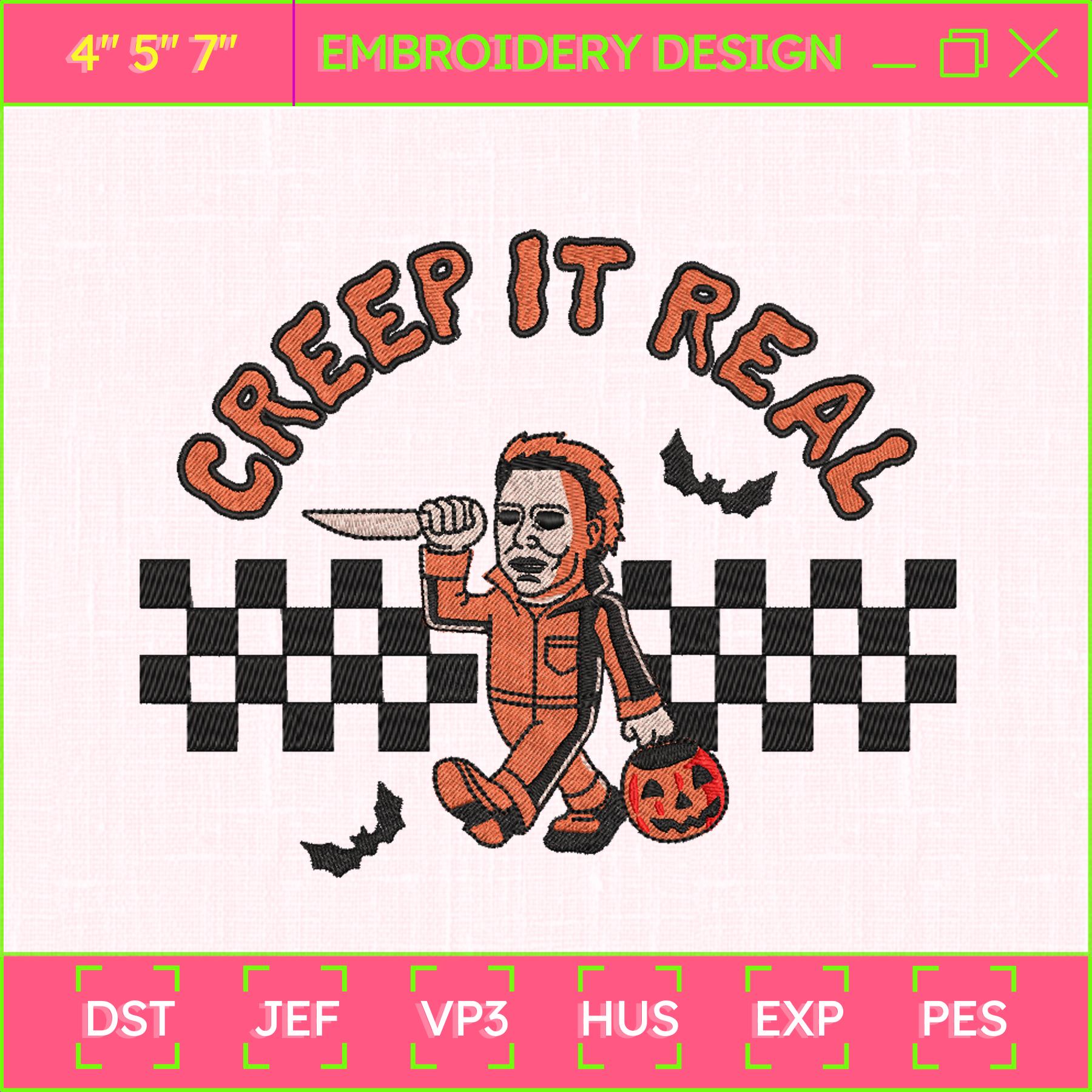 Creep It Real Embroidery Design, Pumpkin Embroidery Design, | Inspire ...