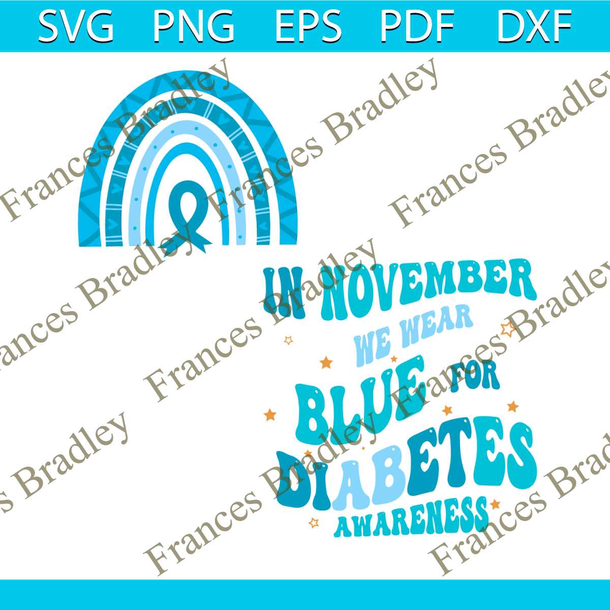 Diabetes Month In November We Wear Blue SVG Cricut Files | Inspire Uplift