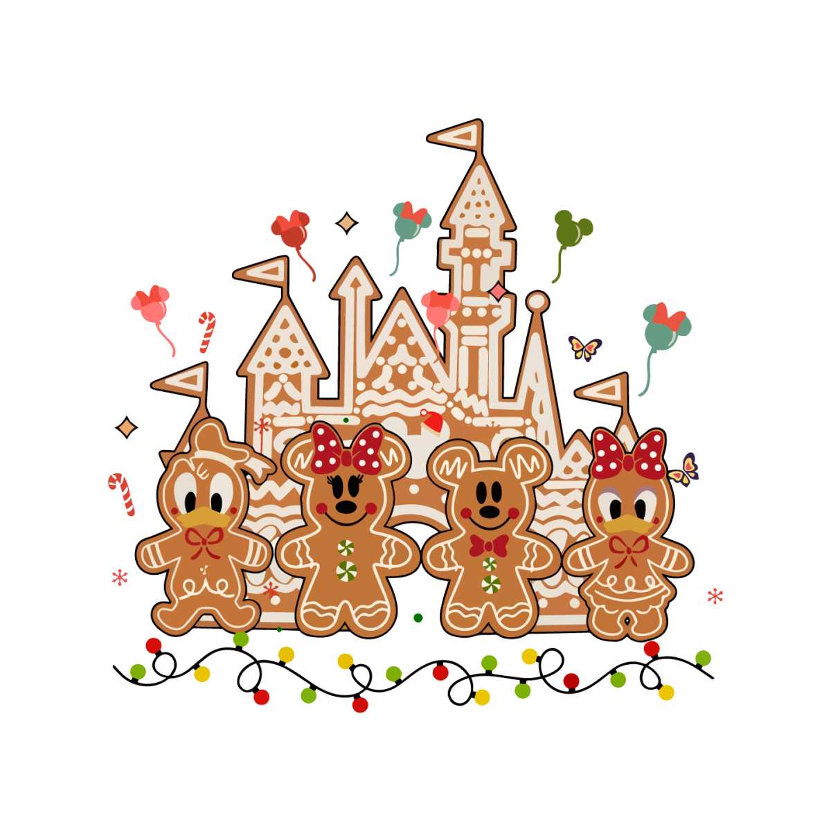 Mickey And Friends Gingerbread Castle SVG For Cricut Files - Inspire Uplift