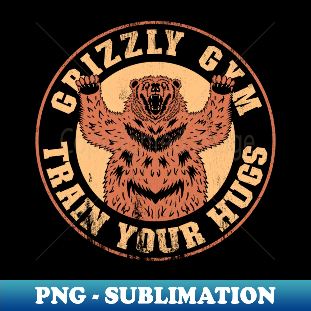 Grizzly Gym - Retro PNG Sublimation Digital Download - Perfe | Inspire Uplift