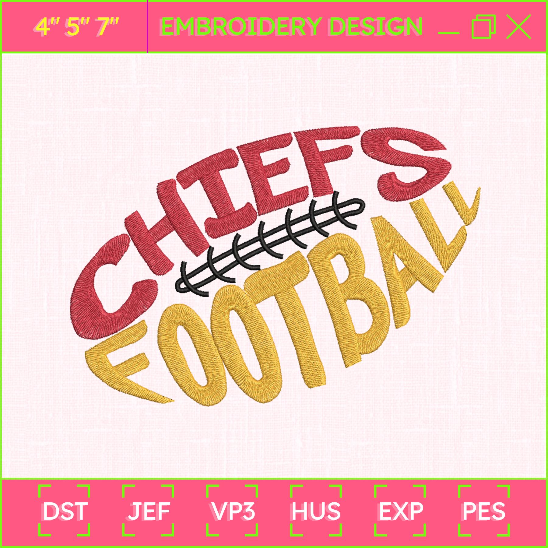Chiefs Football Logo Embroidery Design, NFL Kansas City Chie | Inspire ...