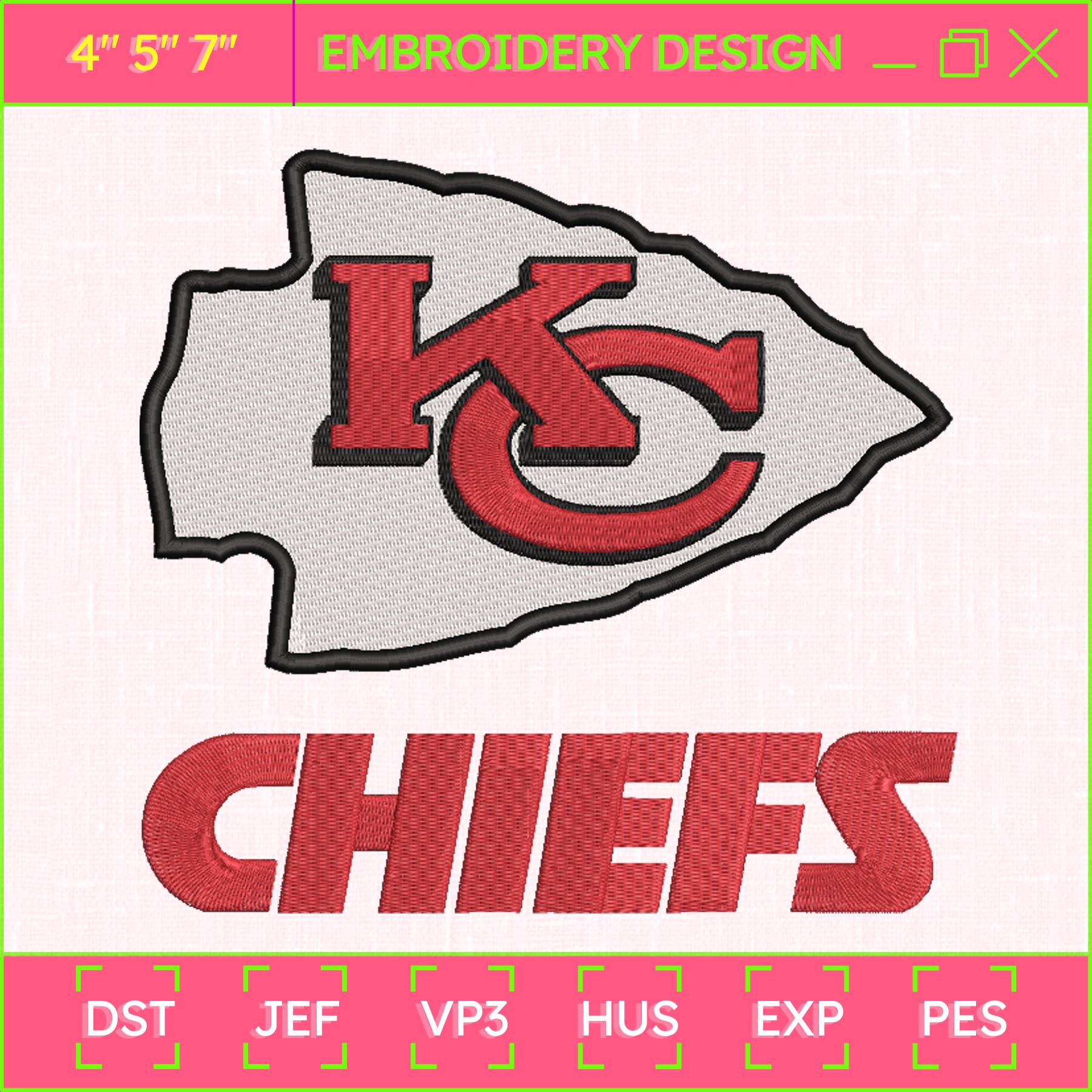 NFL Kansas City Chiefs Logo Embroidery Design, NFL Football | Inspire ...