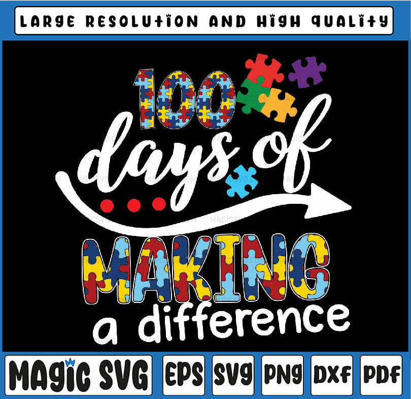 Kids Autism Awareness Making Differences Png, 100 Days Of Sc - Inspire ...