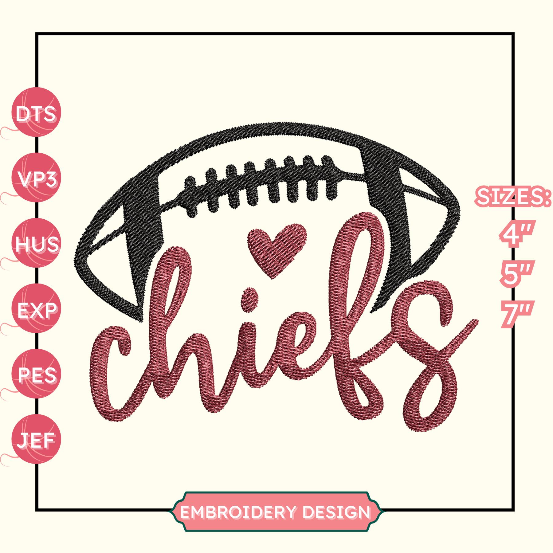 Chiefs Football Logo Embroidery Design, NFL Kansas City Chie - Inspire ...