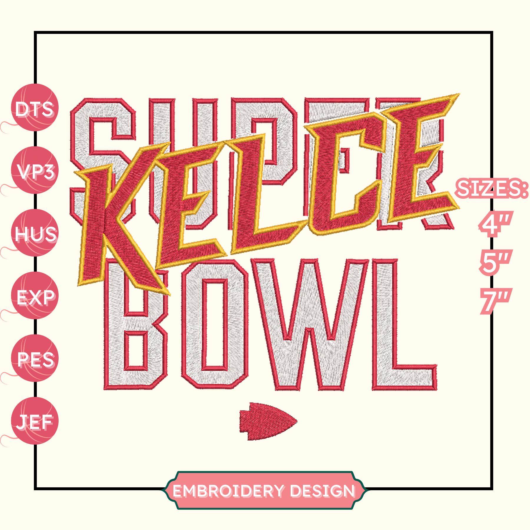 Super Bowl Kelce Football Logo Embroidery Design, NFL Kansas | Inspire ...