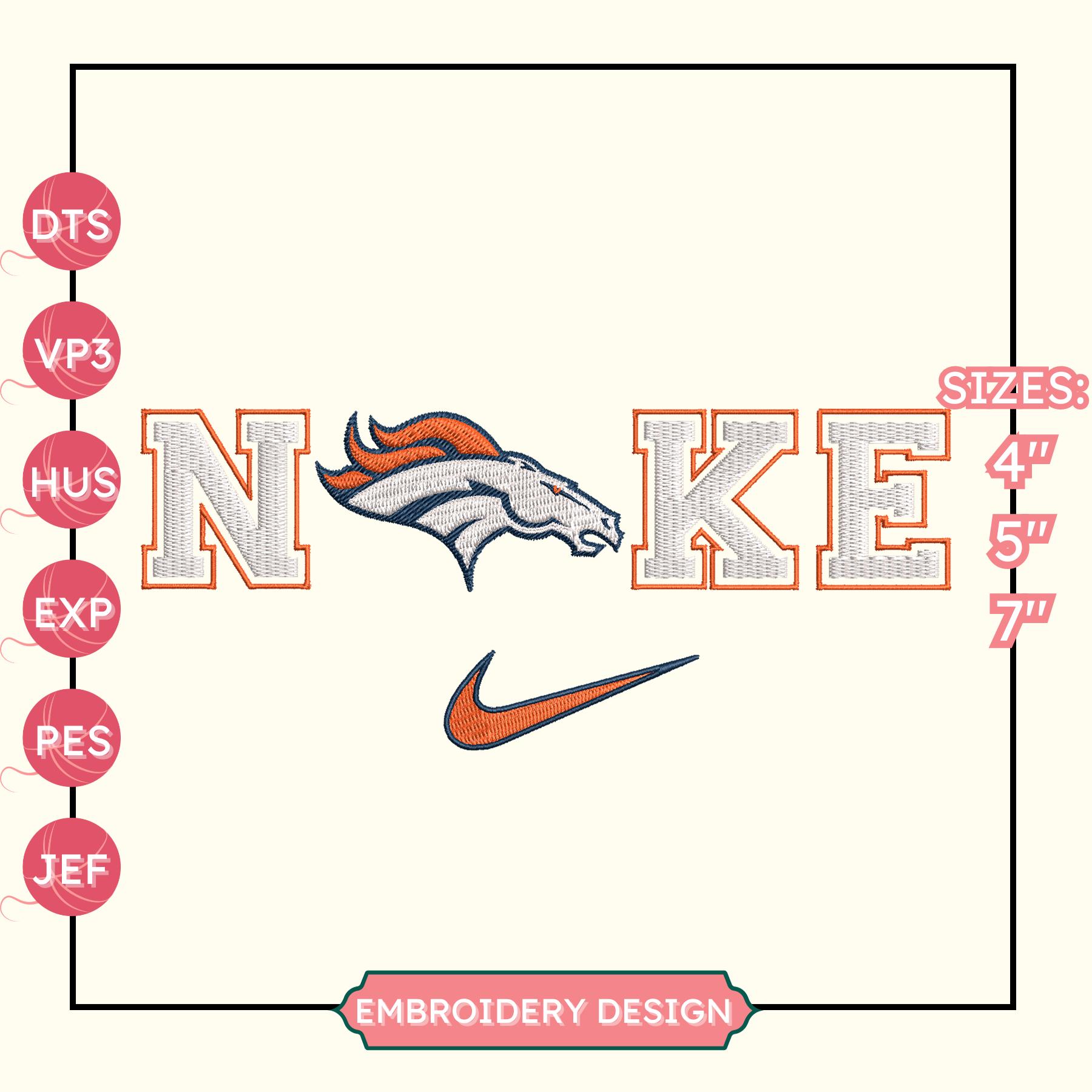 NIKE NFL Denver Broncos Logo Embroidery Design, NIKE NFL Log - Inspire ...
