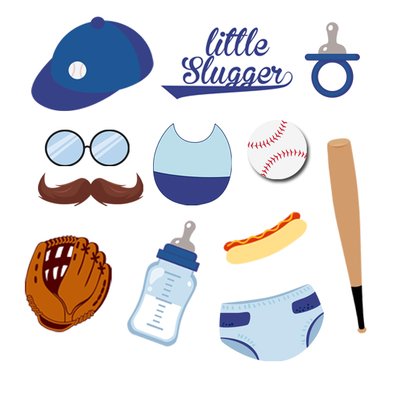Baseball Baby Shower Props, Baseball Baby Shower Photobooth | Inspire ...