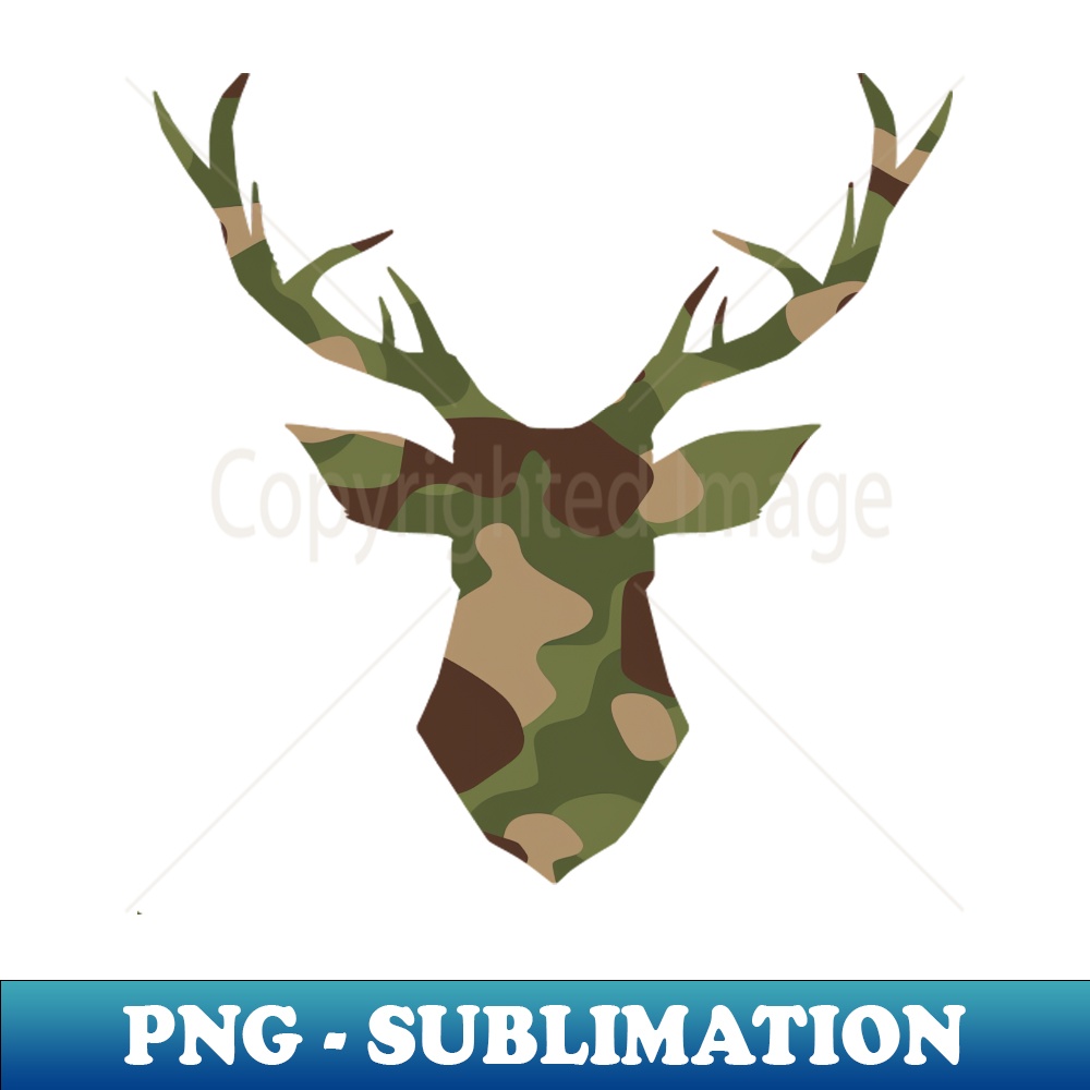 Green camouflage Deer Head - Vintage Sublimation PNG Downloa | Inspire ...
