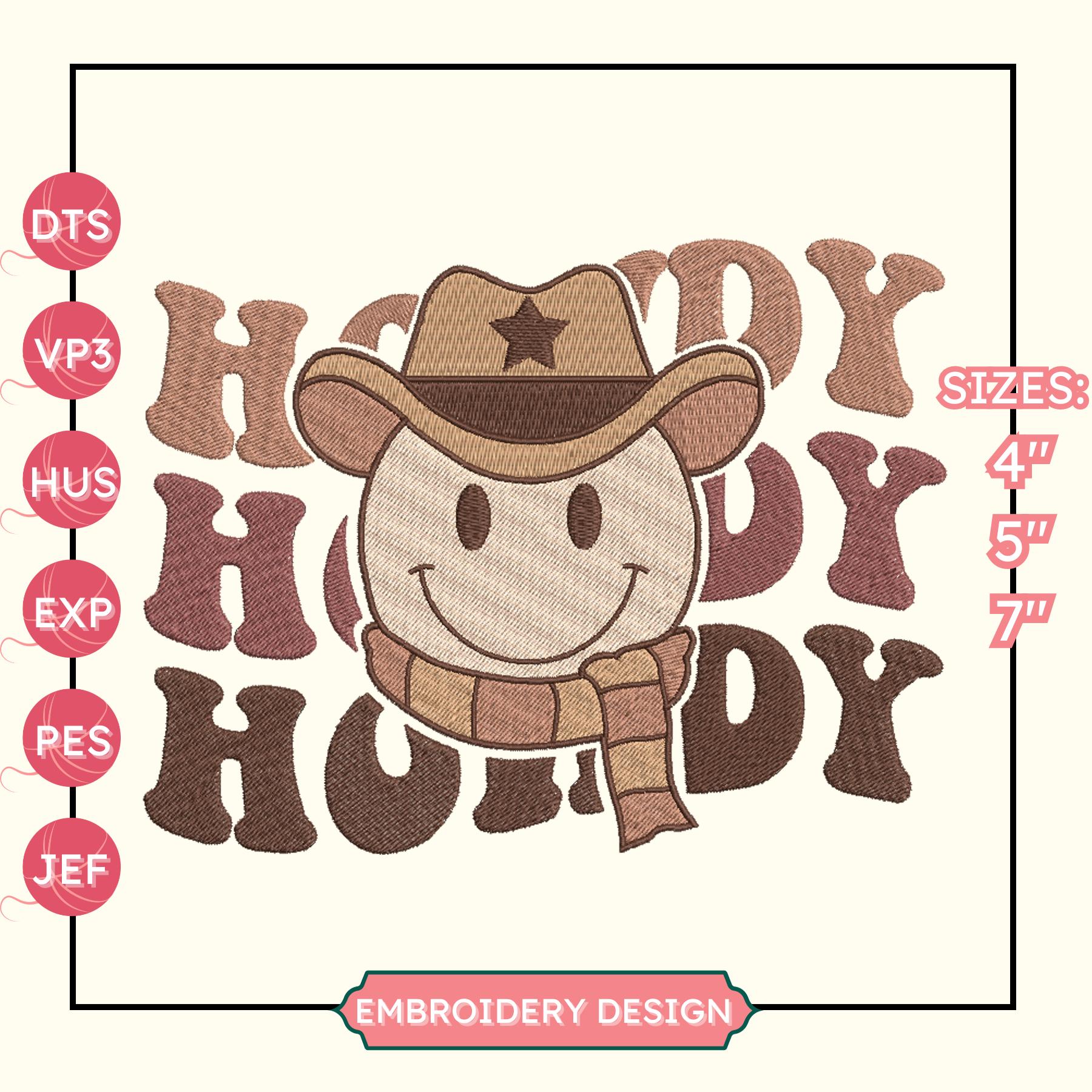 Retro Christmas Embroidery Designs, Retro Howdy Embroidery D | Inspire ...