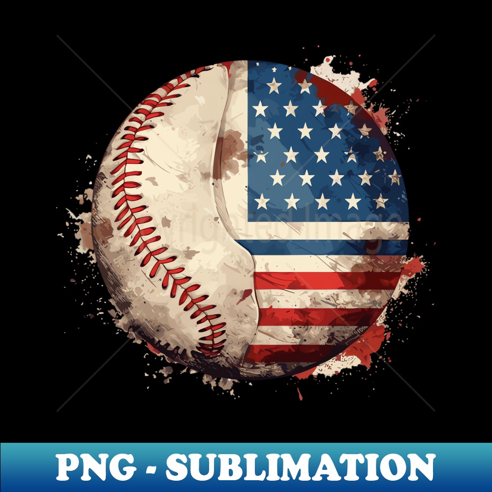 Half American Half Baseball - PNG Transparent Sublimation Fi | Inspire ...