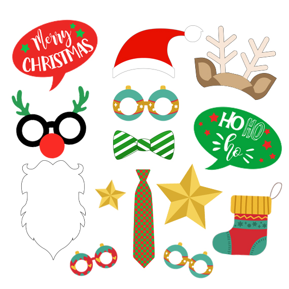 Christmas party photo booth props, Chrismast Props, Chrisma | Inspire ...
