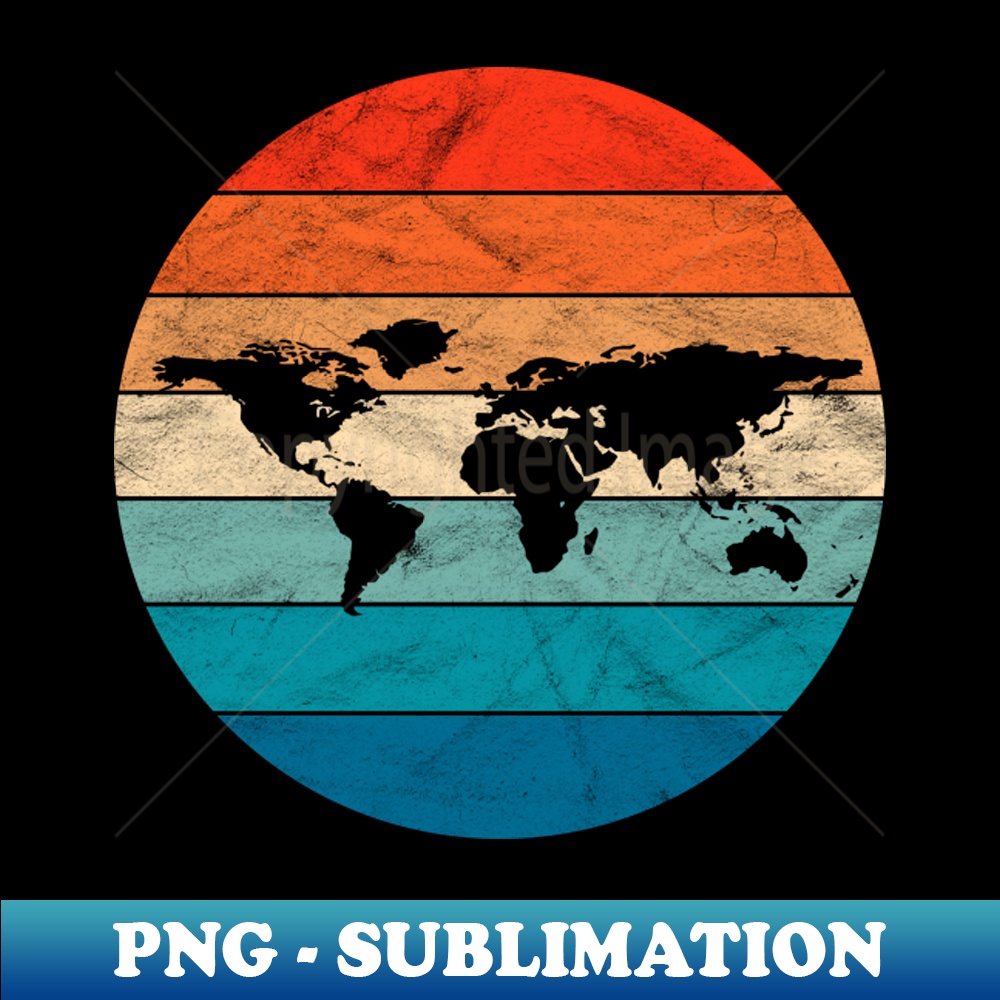World Map - PNG Transparent Sublimation File - Boost Your Su | Inspire Uplift