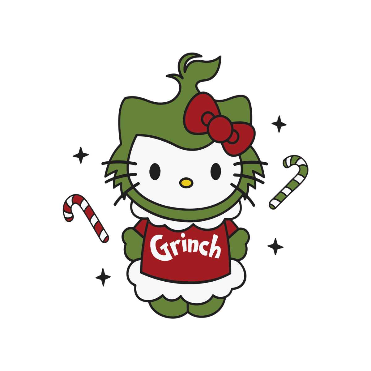 Funny Hello Kitty Grinch Vibe SVG Graphic Design File - Inspire Uplift