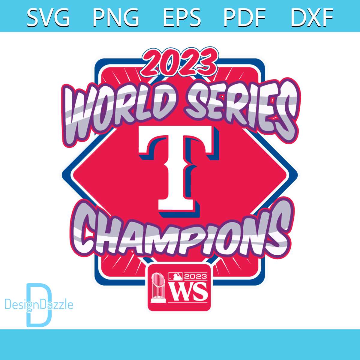 Retro 2023 World Series Champions Texas Baseball SVG File | Inspire Uplift