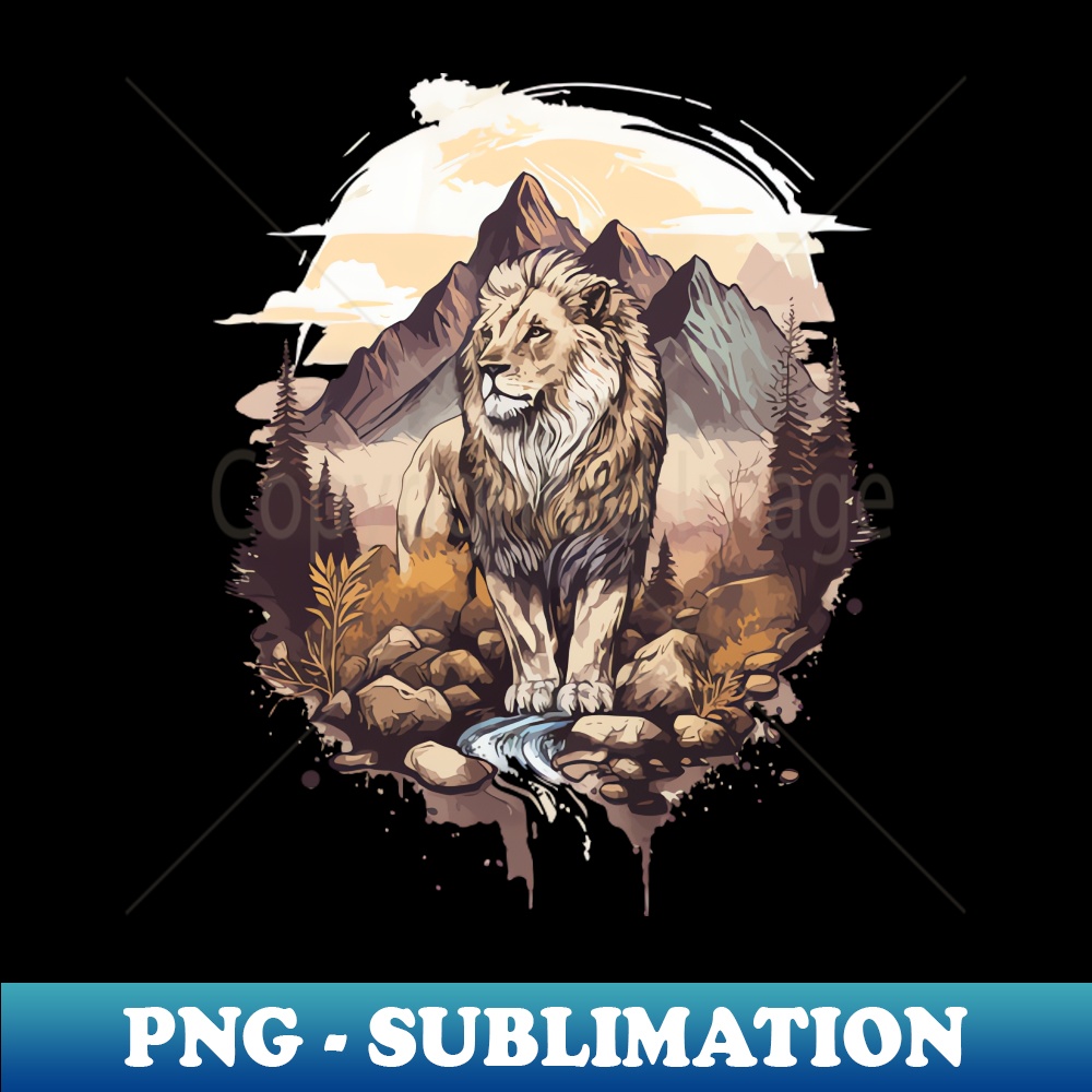 Lion in mountain - Exclusive Sublimation Digital File - Unlo | Inspire ...
