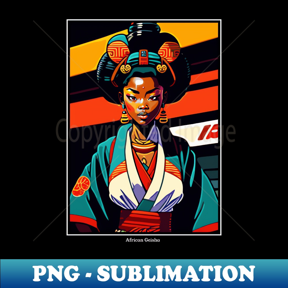 African Geisha in Traditional Kimono - Elegant Sublimation P | Inspire ...