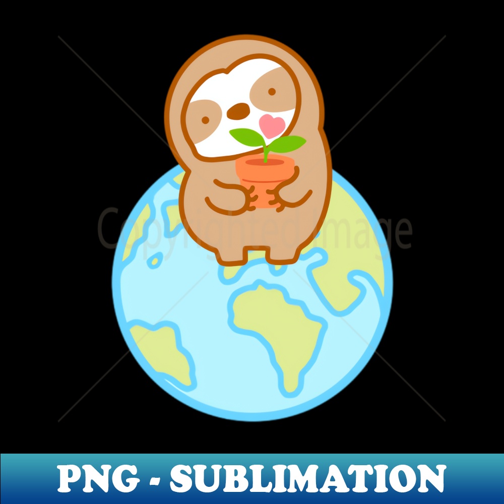 Cute Happy Earth Day Sloth - Vintage Sublimation PNG Downloa | Inspire ...
