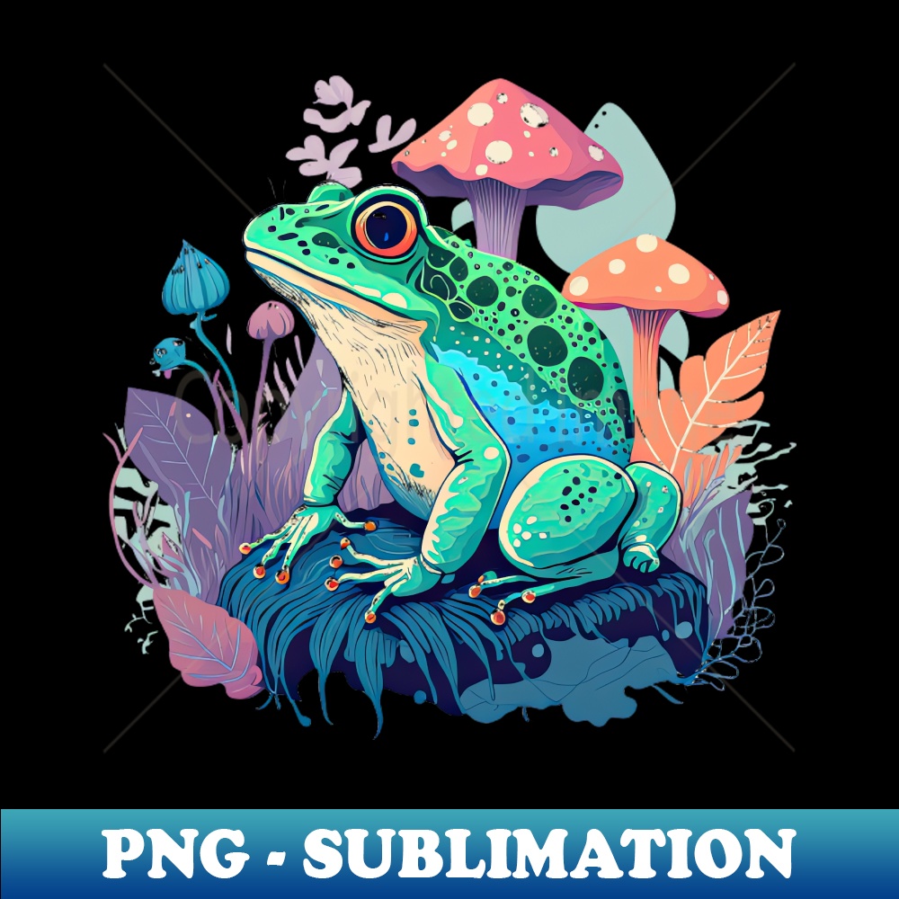 Cottagecore aesthetic frog on Mushroom - Modern Sublimation - Inspire ...