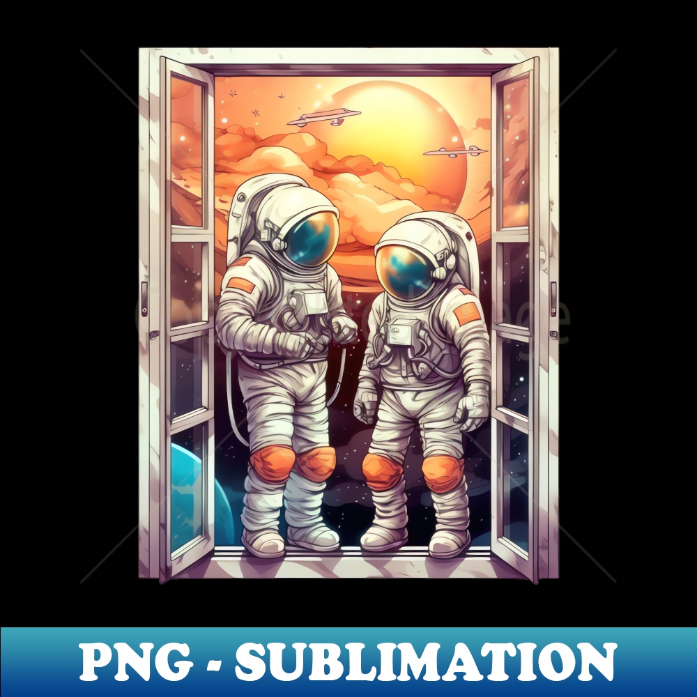 Astronauts Outside the Galaxy Window 1 - Premium PNG Sublima | Inspire ...